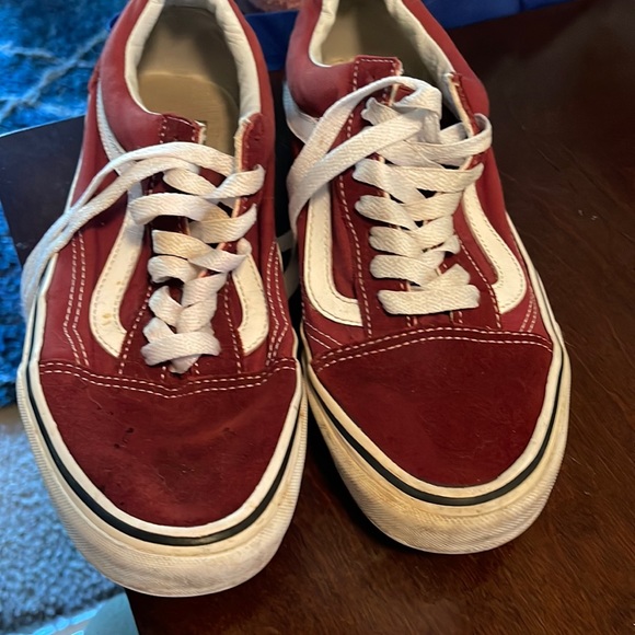 Vans | Shoes | Maroon Vans Used Bleached And Sanitized | Poshmark